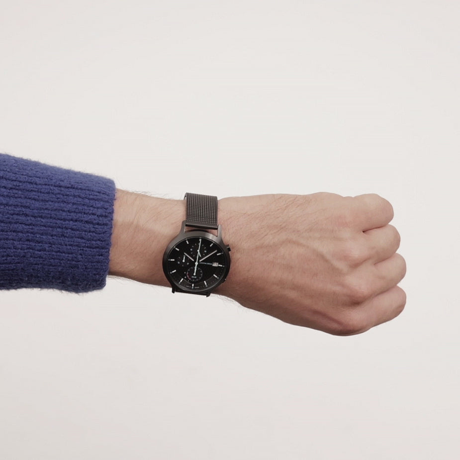 Chronograph Solar I Mesh Black Brushed – Lilienthal Berlin - North America